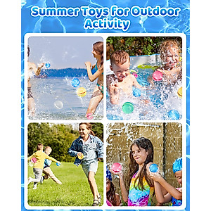 SOPPYCID 15Pcs Reusable Water Balloons, Magnetic Water Balloons for Kids Boys Girls, Quick Fill Soft Silicone Water Balls for Kids, Pool Outdoor Summer Toys for Refillable Water Ballons Bath, Beach