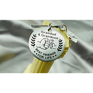 Grandad Grandpa Gifts from Grandson Keychain Christmas Gifts for Grandfather Grandpa Grandson Birthday Gifts for Papa Granddad Key Ring