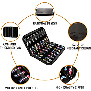 Knife Case,Knife Display Case,Knife Storage,32 Slots Folding Knife Holder Organizer,Butterfly Pocket Knife Carrier,Knives Collection Protector For Survival Tactical Outdoor EDC Mini Knife (Black)