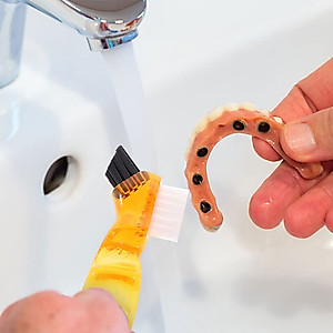 FOMIYES Toothbrushes 3pcs Cleaning Brush Hard Brush Toothbrush Double Sided False Brush Heads Portable for False Cleaning Cleaning