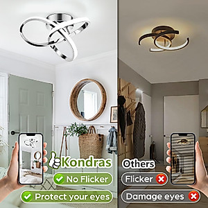 Kondras Acrylic LED Ceiling Light, 5000K Daylight White LED Ceiling Light for Hallway, Modern Kitchen Light Fixture Ceiling, Chrome Metal Close to Ceiling Light for Bathroom Dinng Room, 2 Pack