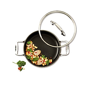 All-Clad HA1 Hard Anodized Nonstick Stockpot 4 Quart Induction Oven Broiler Safe 500F, Lid Safe 350F Pots and Pans, Cookware Black