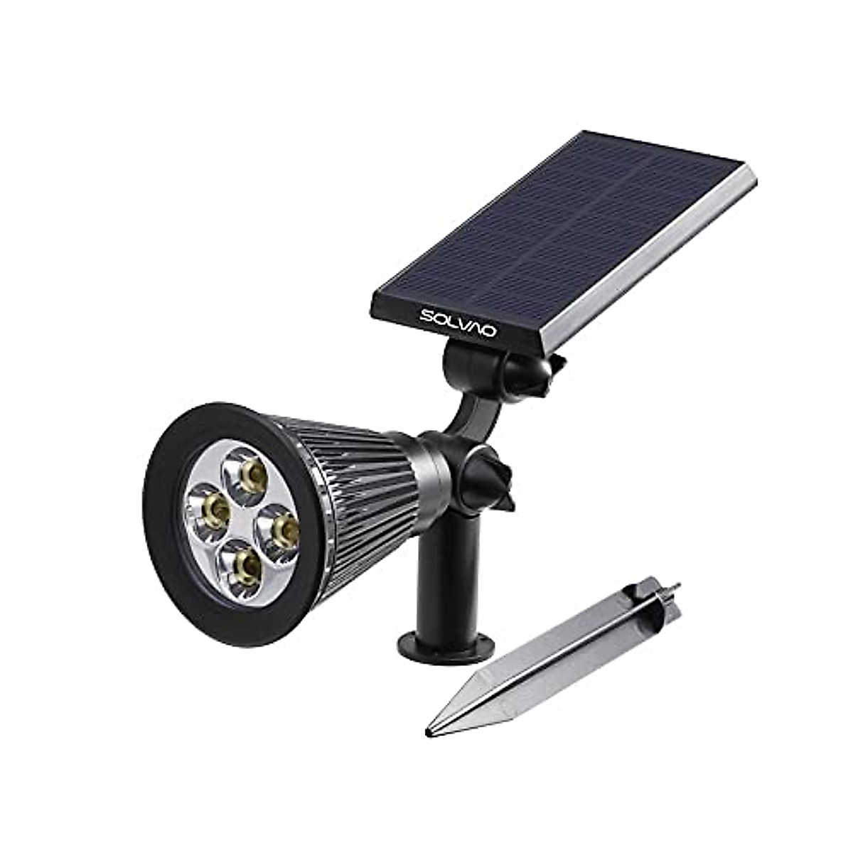 SOLVAO Solar Spotlight (Updated) - Ultra Bright, Waterproof, Outdoor LED Spot Light with Auto On/Off - Best Sun Powered, Rechargeable Uplight for Lighting Your Landscape, Yard & Garden (Warm White)