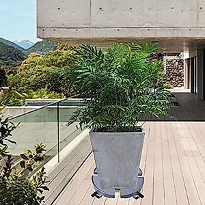 CASIMR Plant Caddy with Wheels, Heavy Duty 440lbs Capacity Rolling Plant Stand, 15-19 Inch Adjustable Indoor Outdoor Plant Dolly, Round Plant Roller Base Flower Pot Rack Holder Trolley Casters Tray