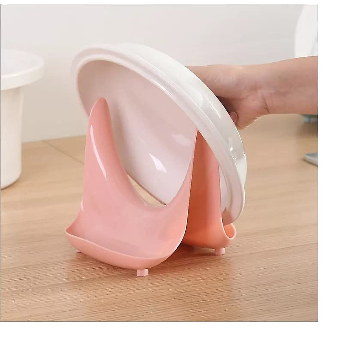 2 Pack Non-Skid PP Plastic Pot Lid Stand , Cover Holder Sets Lid Rack, Multifunction 2 Side Pot Lid Holder , Pot Lid Stand for Home Kitchen, Holds 2 lids of any size or can be used as spoon rest