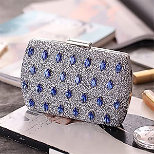 SEIJY Blue Color Women Diamonds Party Day Clutch Small Evening Bags Diamonds Female Holder Handbags (Color : D, Size : 1)