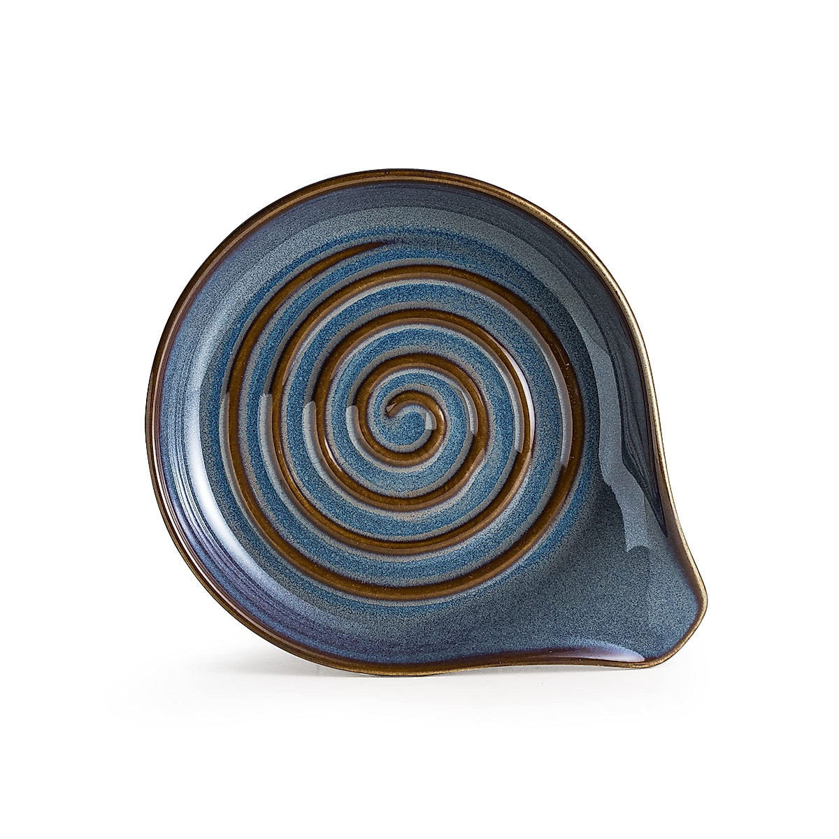 Cormomu Spoon Holder, Cooking Spoon Rest for Stove Top Utensil Rest for Spoons, Ladles, Tongs, Spatula, Large Spoon Holder with Handle for Easy Grip Framhouse Decor Cute Kitchen Gadget, Gray and Blue