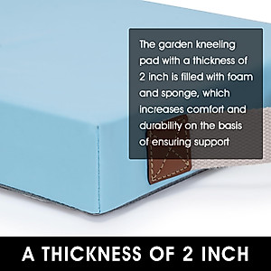 HappyPicnic Waterproof Kneeling Pad for Garden or Bath, 2 inch Thick Soft Foam Kneeler Mat for Gardeners Knee Support or Bathtub Bathing Baby with Handle and Removable Cover-Green