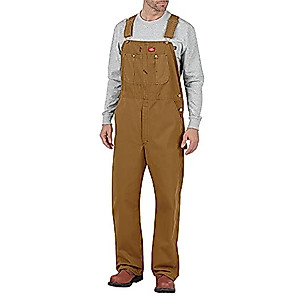Dickies mens Bib overalls and coveralls workwear apparel, Brown Duck, 30W x 30L US
