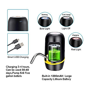 5 Gallon Water Dispenser,2020 Upgrade Electric Water Pump,USB Charging Automatic Drinking Water Pump Dispenser for Universal 2-5 Gallon,Portable Water Bottle Pump for Home,Office,Outdoor Activities