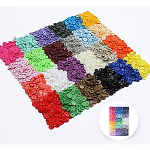 408 Sets Plastic Snap Buttons, No-Sew T5 Snaps with Organizer Storage Case for Bibs Diapers Crafts by ilauke
