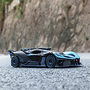 Toy Car Model for Compatible with 1:24 Bolide Alloy Diecast Collect Car Toy with Lights and Music, Pull Back Car Toys for Kids Boys Girls Gift (Blue)