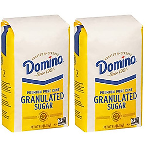 Domino Premium Pure Cane Granulated Sugar, 4 LB Bag (Pack of 2)