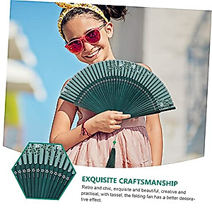 CLISPEED 3pcs Folding Fan Cosplay Fan Prop Personal Fans Hand Fan Kung Fu Fans Orient Fans Chinese Dance Fans Chinese Fan Foldaway Fan Bamboo Decor Cosplay Prop Cloth Miss Household East