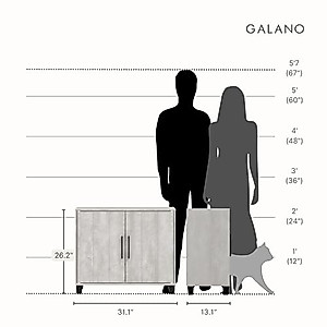 Galano Lucca 12 Pair Shoe Storage with Adjustable Shelf, Wood Freestanding Organizer for Entryway, Small Narrow Shoe Rack Cabinet, Easy Assembly, 13.1" D x 31.1" W x 26.2" H, Dusty Grey Oak