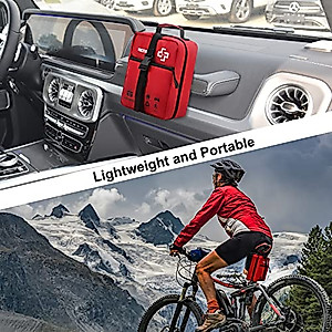 VRIEXSD 400 Piece Large First Aid Kit Premium Emergency Kits for Home, Office, Car, Outdoor, Hiking, Travel, Camping, Survival Medical First Aid Bag, Red