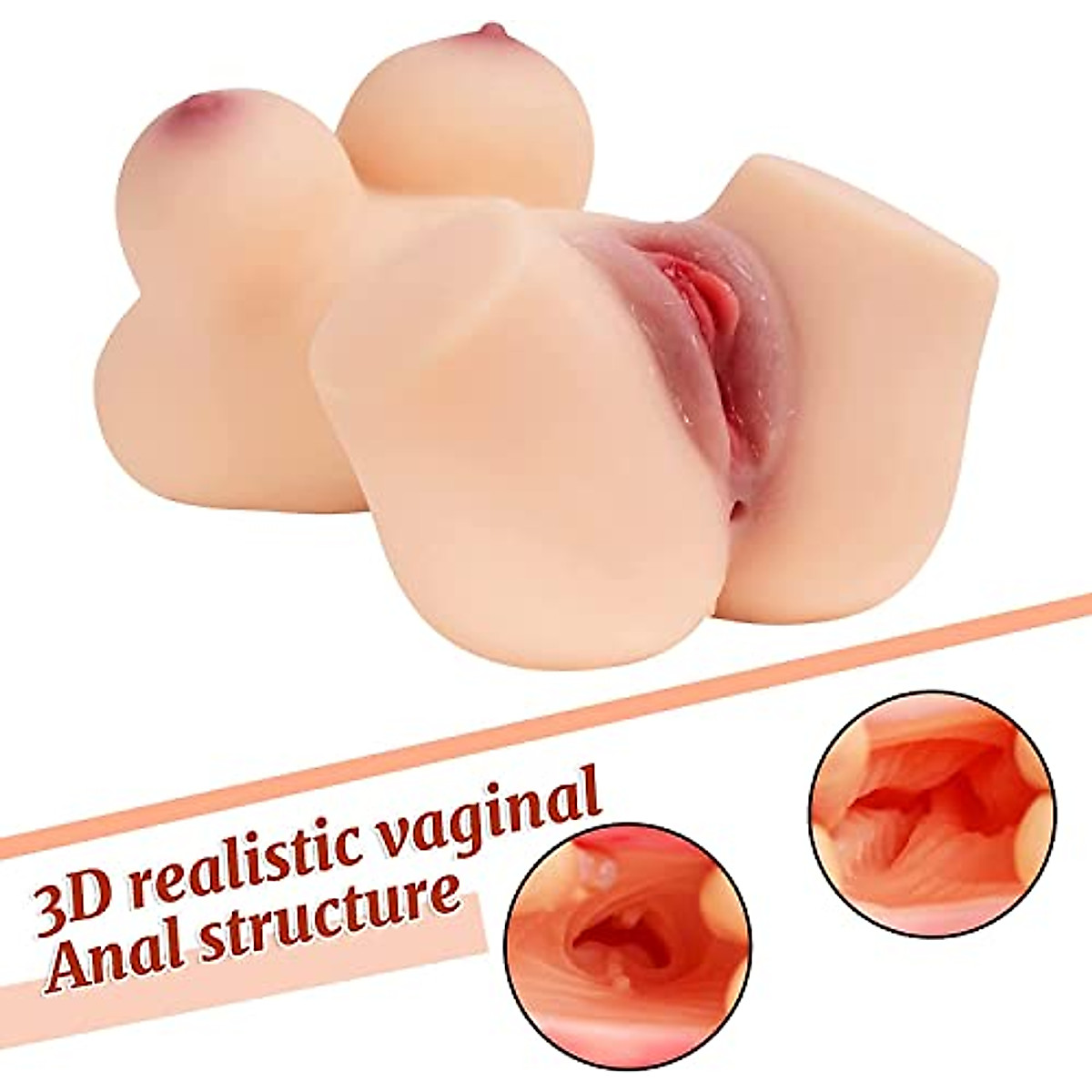 5.5LB Sex Doll Male Masturbator with Realistic Boobs Vagina& Anal, Lifelike Pocket Pussy with Built-in Spine,Adult Toys Love Doll for Men