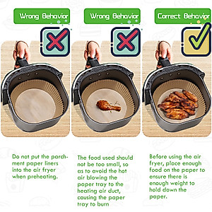 Palksky 150Pcs Air Fryer Baking Paper Round - Air Fryer Baking Liners, Baking Paper for Air Fryer Water-proof, Oil-proof, Non-stick, Parchment Baking Paper for Baking Roasting Microwave(7.9Inch)