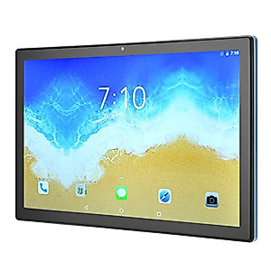 Pssopp Tablet PC, Tablet 10.0 Inch 1920x1200 IPS US Plug 100‑240V 8GB RAM 128GB ROM for Office (Blue)