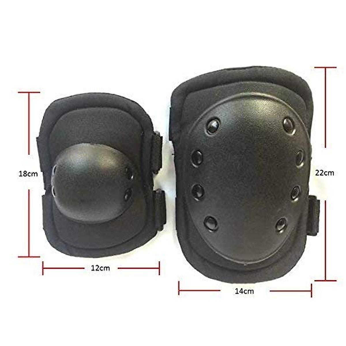 Bargain Crusader Military Tactical Knee Pad Elbow Pad Set Airsoft Knee Elbow Protective Pads Combat Paintball Skate Outdoor Sports Safety Guard Gear (Black)