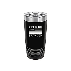 Rogue River Tactical Funny Let's Go Brandon 20 Ounce Large Stainless Steel Travel Tumbler Mug Cup Great Gag Gift (Black)