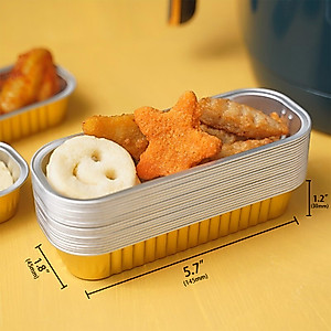 20PCS Rectangle Mini Loaf Pans With Lids,Mini Cake Pans with Lids,Disposable Ramekins Baking Cups Muffin Tins Cupcake Cups For Wedding Birthday Party,6.8oz（Black Gold）