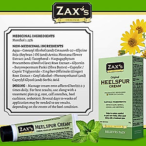 ZAX'S ORIGINAL Heelspur Cream - All Natural Foot Pain Relief Cream for Plantar Fasciitis, Heel Spurs, Shin Splints, Achille's Injuries and Morton's Neuroma - Foot Pain Cream for Sport Injuries (35g)