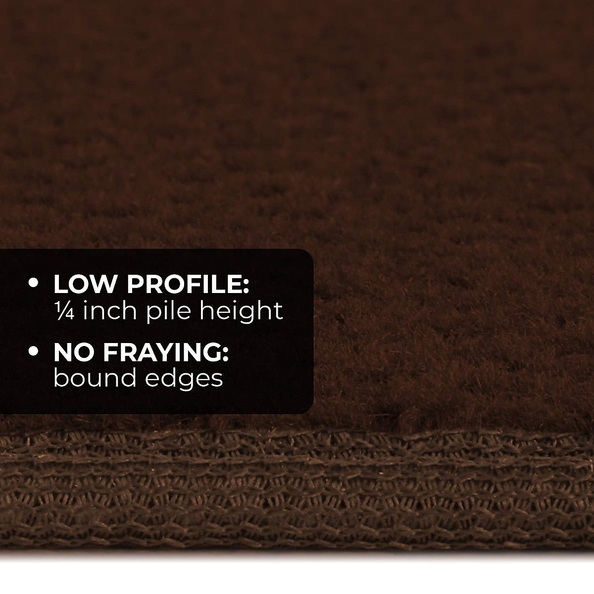 House, Home and More Skid-Resistant Carpet Indoor Area Rug Floor Mat - Chocolate Brown - 2 Feet X 3 Feet