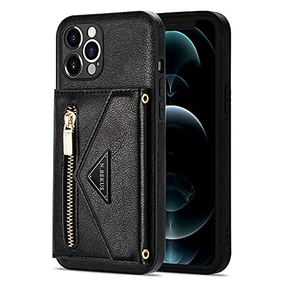 ZCDAYE Crossbody Wallet Phone Cases for iPhone 13, iPhone 13(6.1 inch) Wallet Phone Case, Premium Leather Phone Case for iPhone 13(6.1 inch) - Black
