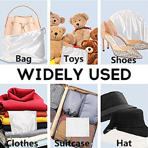 Cptoion 6 Pack Dust Bags for Handbags,Dust Cover Storage Bags Silk Dustproof Drawstring Bag,Silk Dust Cover Bag for Handbags Purses Clothes Shoes Boots (White, 20 × 15.75 in)