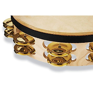 Latin Percussion PRO 10 Double Row Headed Brass Jingles Tambourine (LP384-BR)