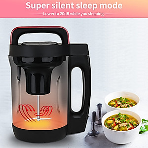Potlimepan Soup Maker Machine 2L, 8 in 1 Multi-Funcation Soup and Smoothie Maker with Led Control Panel, Stainless Steel Hot Soup Maker Electric, Makes 3-6 Servings Smart Living for Home Use Red