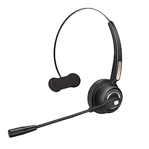 TelPal Wireless Noise Cancelling Headphones, Bluetooth, Over Ear, Black, PC/Mobile Compatible, Best for Call Center, Gaming, Noise Reduction, 12 Hours Battery Life