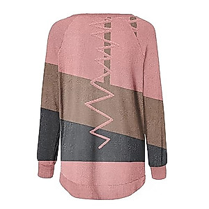 Womens Fall Front Twist Sweatshirts Fall Clothes for Women 2023 Off Shoulder Sweaters for Women Womens Zip Up Hoodie Mom Sweatshirts for Women Maternity Wardrobe（1-Pink,Small）