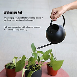 Watering Can, 400ml Black Stainless Steel Watering Can Pot with Long Spout, Small Watering Can Indoor Plant, for Indoor House Plants Bonsai Outdoor Garden Flower Decorative
