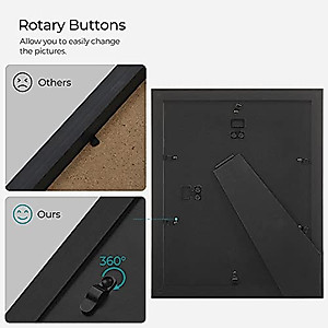 SONGMICS Picture Frames, 10 Pack Collage Picture Frames with Two 8x10, Four 5x7, Four 4x6, Photo Frame Set for Wall Gallery Decor, Hanging or Tabletop Display, Clear Glass Front, Black