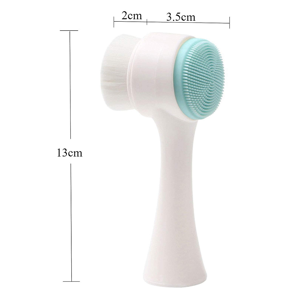 Facial Cleansing Brush, 2-in-1 Deep Cleansing Skin Keratin Silicone Manual Super Soft Massage for Face Care