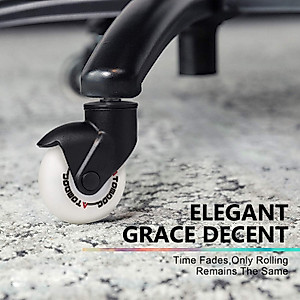 ATOMDOC 2.6" Newly Lightweight Caster Wheels, Universal Office Chair Caster Wheels, Revolutionary Swivel Vertical Axle, Heavy Duty Office Chair casters,Safe Protection for All Floors