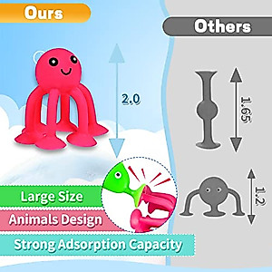Suction Bath Toys for Kids, 18 Pcs Silicone Ocean Animal Suction Cup Toys with Eggshell & Bag, No Hole Mold Free Bath Toy, Sensory Window Building Toys for Toddlers Boys Girls 3 4 5 6 Year Old