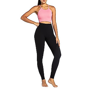 Sunzel Nunaked Workout Leggings for Women, Tummy Control Compression Workout Gym Yoga Pants, High Waist & No Front Seam Black X-Large 28"