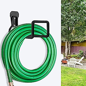 Sageme Hose Holder- Heavy Duty Metal Hose Hanger Wall Mount, Hook for Garden Hose/Expandable Hose/Hose Reel/Water Hose/Pocket Hose/Flexable Hose/Magic Hose (Black)