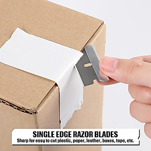 Lasnten 1000 Pcs Single Edge Razor Blades Industrial Scraper Razor Blades Safety Straight Edge Replacement Box Cutter Blades Glass Paint Scraper Razor Blades for Removing Labels, Decals, Stickers