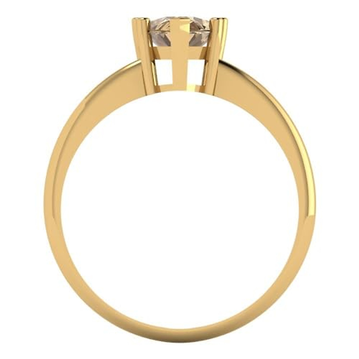 Clara Pucci 2.0 ct Pear Cut Solitaire Brown Champagne Simulated Diamond Bridal Designer Anniversary Engagement Ring Real 14k Yellow Gold