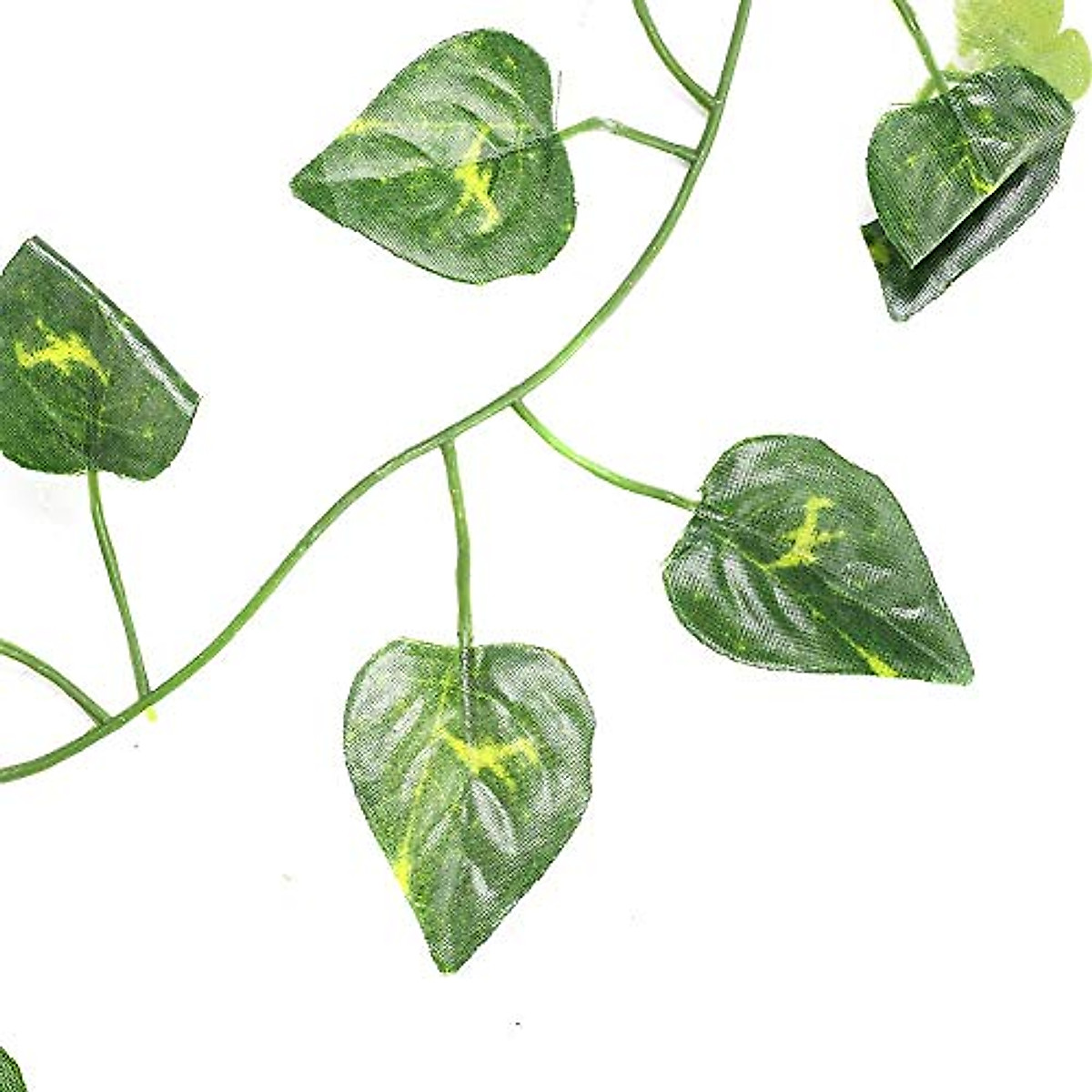 Repta Vines Flexible Bend Long Vines Artificial Fake Leaves Habitat Decor for Lizard Frogs Snakes and More Reptiles(Green Leaf)