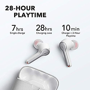Soundcore Anker Liberty Air 2 Wireless Earbuds, Diamond-Inspired Drivers, Bluetooth Earphones, 4 Mics, Noise Reduction, 28H Playtime, HearID, Bluetooth 5, Wireless Charging (Black) (Renewed) (White)