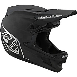 Troy Lee Designs D4 Carbon Full Face Mountain Bike Helmet for Max Ventilation Lightweight MIPS EPP EPS Racing Downhill DH BMX MTB - Adult Men Women - Black/Silver, Medium