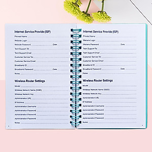 Discreet Password Book with Alphabetical A-Z Tabs - Password Notebook for Internet Website Address Login, Password Keeper and Organizer, No Title on The Cover, 6" x 4", Green