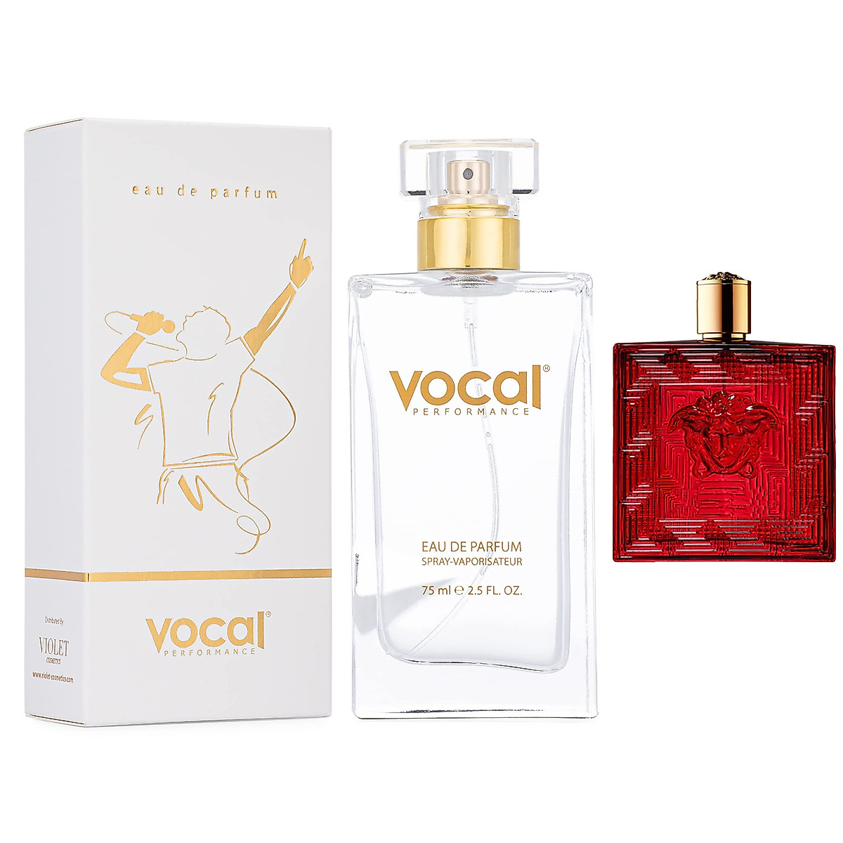 Vocal Performance Eau de Parfum For Men Inspired by Versace Eros Flame 2.5 FL. OZ. Perfume Vegan, Paraben & Phthalate Free Never Tested on Animals