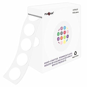 PARLAIM 0.5" Round Color Coding Circle Dot Labels on a Roll, 1000 Stickers in Plastic Dispenser Box, 1/2 inch Diameter, White