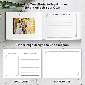 Hausdemo Personalized Wedding Guest Book - Elegant Guest Book Weddings Reception, Bridal, Baby Shower, Birthday and Special Events, Wedding Books Guests to Sign,Linen Book Cover Beige Color